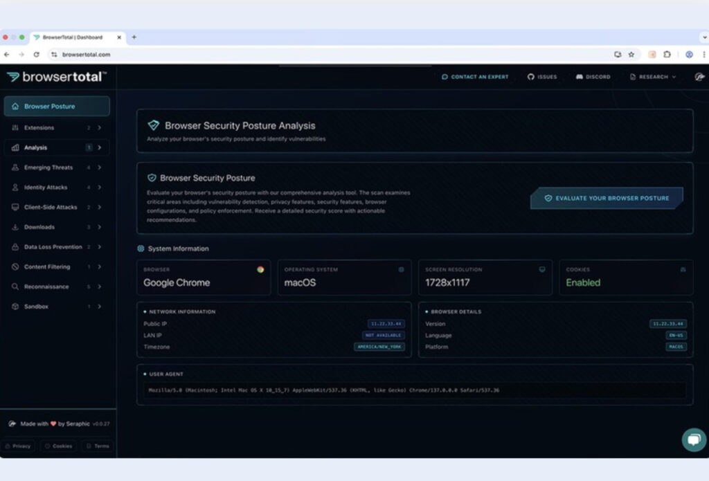 Seraphic Security Unveils BrowserTotal™ - Free AI-Powered Browser Security Assessment for ...